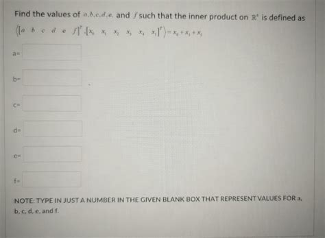 Solved Find The Values Of A B C D E And F Such That The Chegg