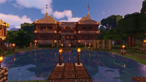 Water Blue Building Bushes Plants Mill Rose Minecraft Trees Roses PC Gaming Nature