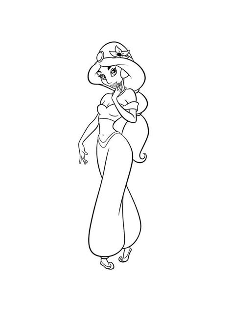 Раскраски Принцессы Жасмин Раскраски Принцесса жасмин Принцессы