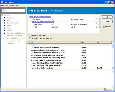 Feedreader Screenshots
