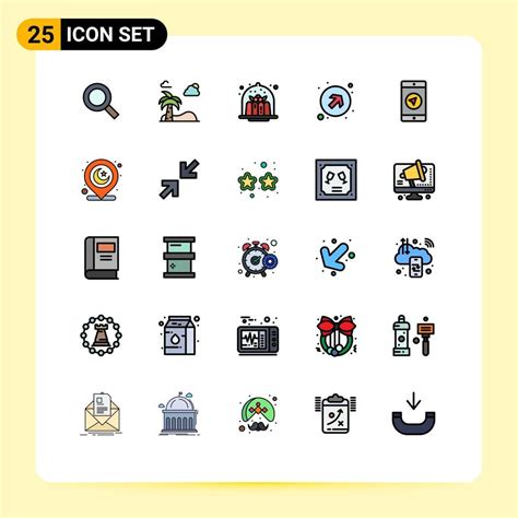 25 Universal Filled Line Flat Color Signs Symbols Of Application Up Brownie Arrows Food Editable