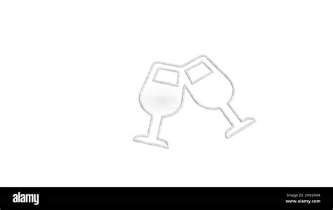 3d Rendering Of Gingerbread Cookie In Shape Of Symbol Of Two Wine Glass