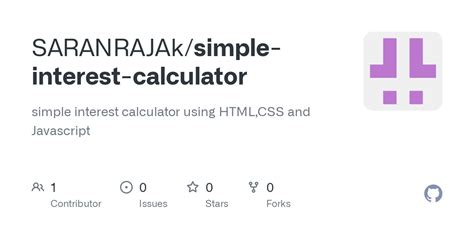 Github Saranrajaksimple Interest Calculator Simple Interest