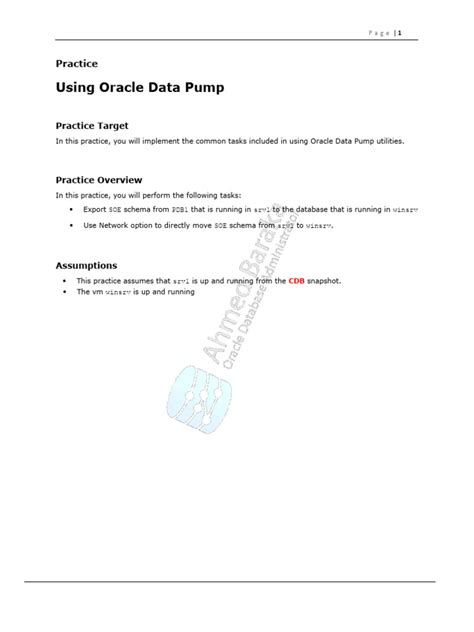 Practice Using Oracle Data Pump Pdf