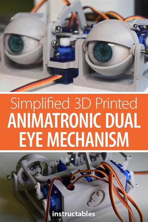 Simplified D Printed Animatronic Dual Eye Mechanism In D Printing Arduino Projects D