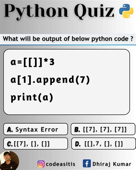python programming quiz by dhiraj kumar dhiraj kumar posted on the