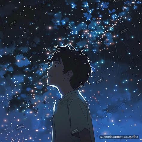 Ai创作图星星点灯男孩 星辰大海男孩背影 仰望天空少年的心 陪你去看流星雨 你的名字 和你一起看流星雨 新海诚 仰望星空的人 梦幻童话流星雨 捉星星的男孩 手绘追光的少年 看流星的孩子 陪你看