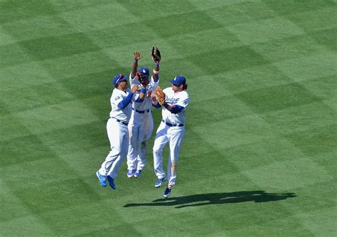 Outfield Jump Mothers Day Dodgers Vs Rockies Malingering Flickr