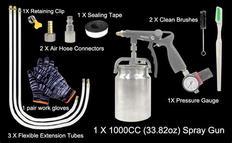 Undercoating Spray Gun Kit With 3382oz Aluminum Cup 360