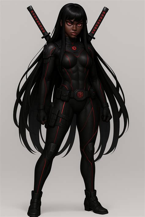 Action Character Female Pose Black Superhero Costume Ideas Black