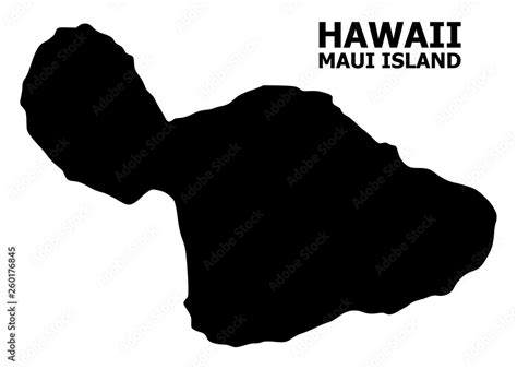 Vector Flat Map Of Maui Island With Caption Stock Vector Adobe Stock