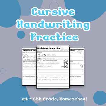 Cursive Handwriting Practice Booklet With Fun Science Facts TPT