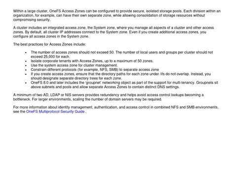 Multi Tenant Recommendations Dell Powerscale Considerations And Best Practices For Large