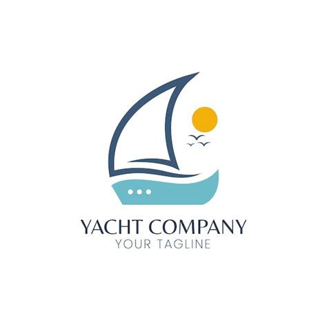 미니멀한 선박 및 크루즈 로고 디자인 프리미엄 벡터