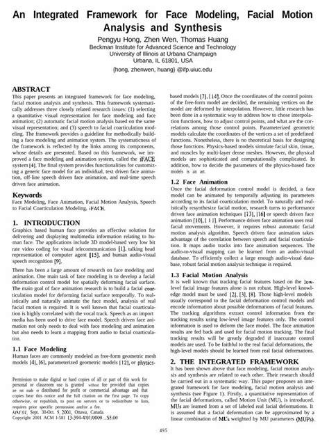 Pdf An Integrated Framework For Face Modeling Facial …ivizlab Sfu Ca