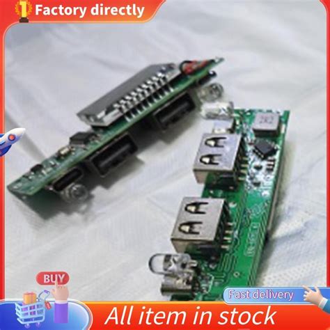 แบตเตอรี่ลิเธียม Charger Board Mobile Power Board เมนบอร์ด Led Dual Usb 5v 2 4a แผงวงจร Micro