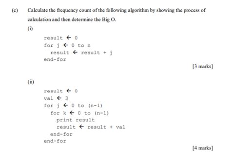 Solved C Calculate The Frequency Count Of The Following Chegg Com