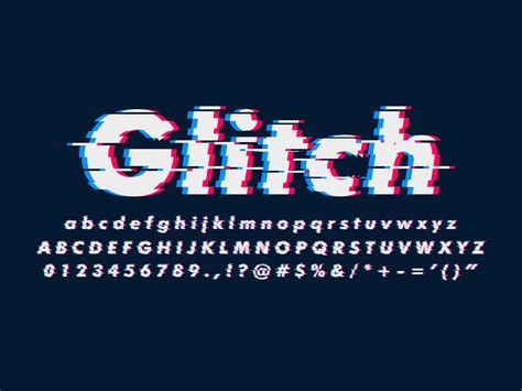 Modern Glitch Font Effect 555649 Vector Art At Vecteezy