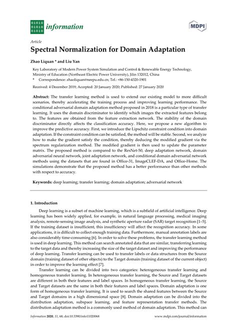 Pdf Spectral Normalization For Domain Adaptation