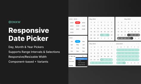 Responsive Date Picker Figma