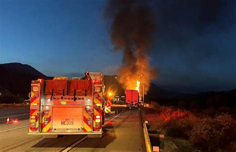 Big Rig Fire On 15 Freeway In The Cajon Pass Snarls Morning Commute