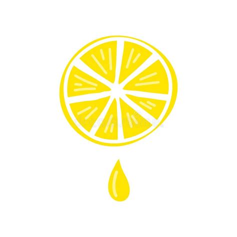 Cartoon Color Lemon Slice And Juice Drop Vector Stock Vector
