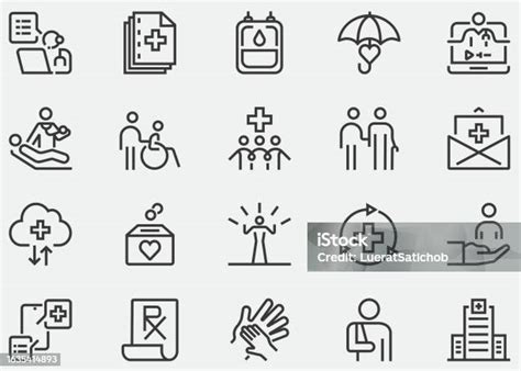 치료의 연속성 문서 Ccd 생명 보호 메디컬 홈 디지털 건강 관리 연속체 건강 관리 지속 가능한 건강 관리 원격 의료 자선 단체 기부 이해 선 아이콘 간호사에 대한 스톡