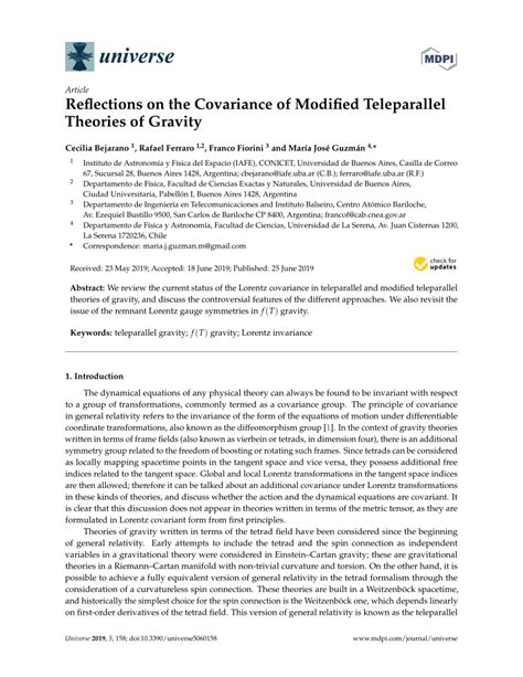 Pdf Reflections On The Covariance Of Modified Teleparallel Theories