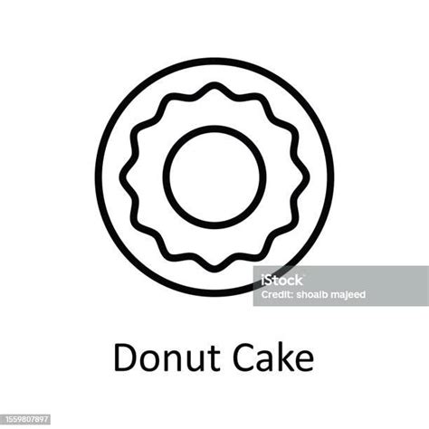 도넛 케이크 벡터 개요 아이콘 디자인 그림입니다 흰색 배경에 음식과 음료 기호 Eps 10 파일 0명에 대한 스톡 벡터 아트 및 기타 이미지 Istock