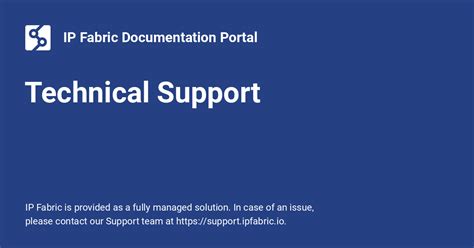 Technical Support Ip Fabric Documentation Portal