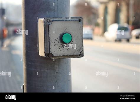 Close Up Of Crossing Signal Button In Singapore Stock Photo Alamy