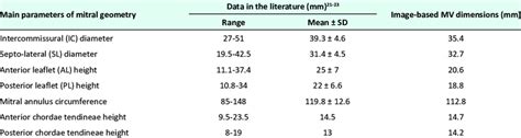 Main Dimensions Of Image Based Geometry Compared With Data In The Download Scientific Diagram