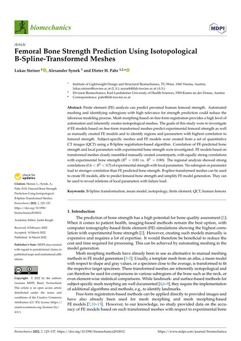Pdf Femoral Bone Strength Prediction Using Isotopological B Spline