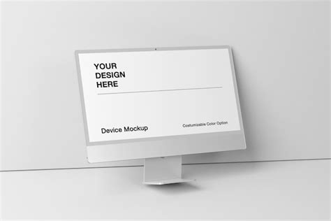 Premium Psd Realistic Computer Mockup With Minimal Background