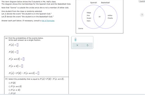 The Venn Diagram Below Shows The 8 Students StudyX