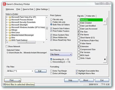 Print Detailed Directory Information With Karens Directory Printer