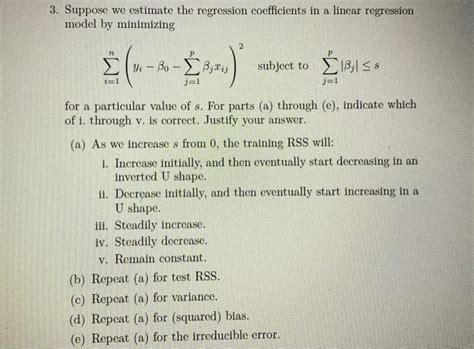 solved 3 suppose we estimate the regression coefficients in