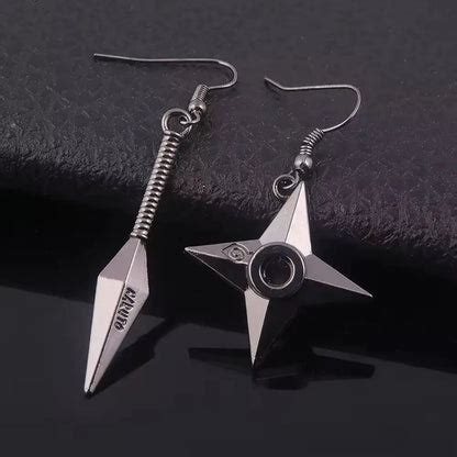 Kunai And Shuriken Anime Earrings 🈹 Japan Box
