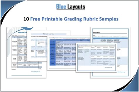 Grading Rubric Templates Feature Image Blue Layouts