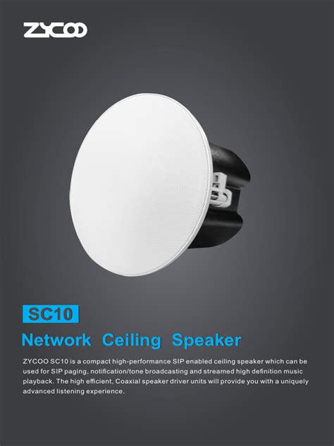 Sc10networkceilingspeakerdatasheet Pdf Session Initiation Protocol Computer Network