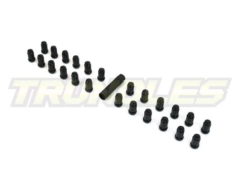 Wheel Nut Pack 24 M12 X 1 5 Lug Nut Spline Drive Black