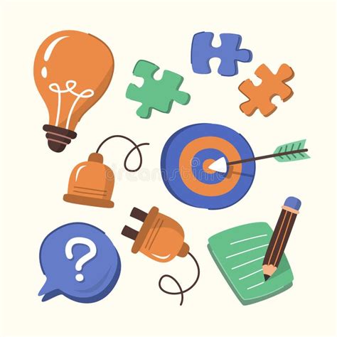 Objects Set For Strategy Solution Element Concept Illustration Stock