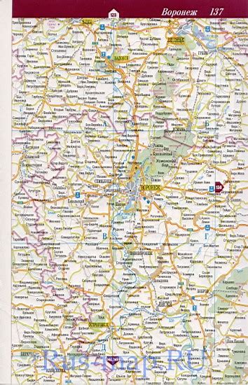 Карта Курской области Подробная карта автодорог Курской области 2010 года