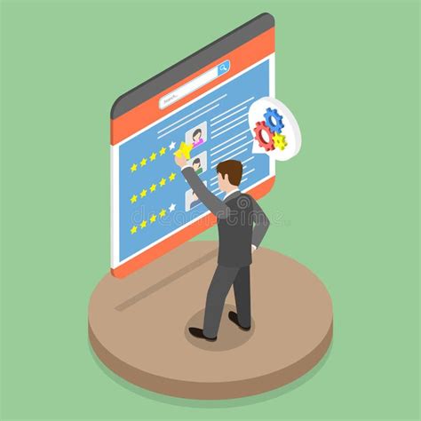 3d Isometric Flat Vector Illustration Of Performance Rating Stock