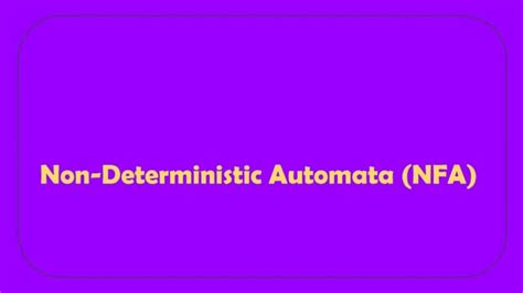 Non Deterministic Finite Automata Nfa Lecture Pdf