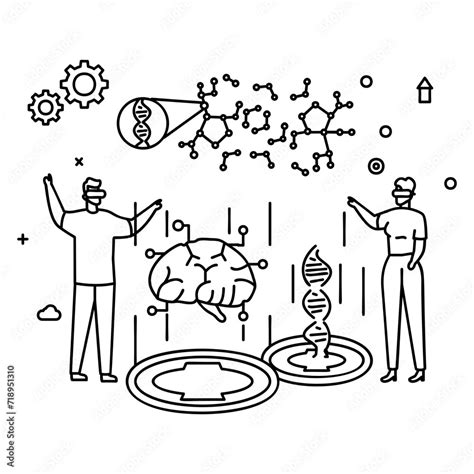 Stem Cell Derived Brain Organoids Vector Icon Design Robotic Science Symbol Special Purpose