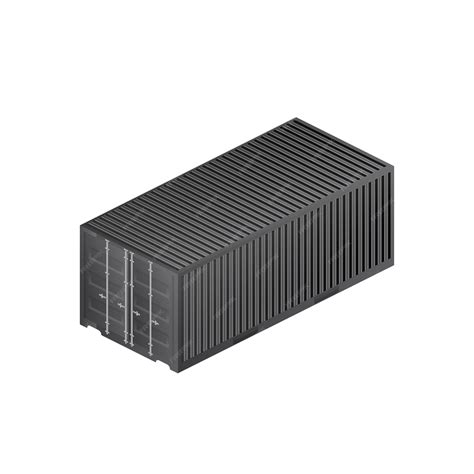 검은색 화물 컨테이너 고립 된 선박에 대 한 큰 컨테이너 프리미엄 벡터