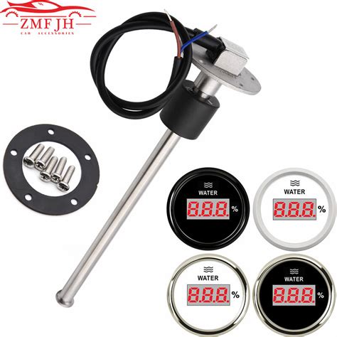 52mm 디지털 수위 게이지 센서 0 190ohm 240 33ohm 연료 레벨 센서 150 400mm 자동차 보트 용 연료