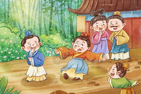 手绘水彩寓言故事之刻舟求剑插画图片下载 正版图片402424715 摄图网