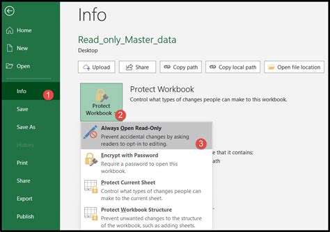 how to make read only in excel workbook